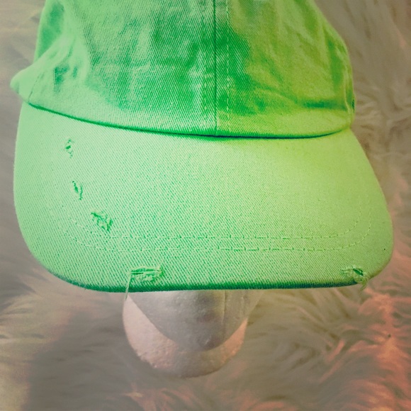 Accessories | New Green Neon Distressed Hat | Poshmark